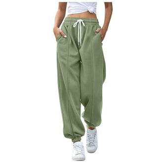 Generic Pantalon de surv&ecirc;tement ample taille haute pour femme - Coupe ample - Jambe large - Cordon de serrage - Taille &eacute;lastique - Pantalon de surv&ecirc;tement ave
