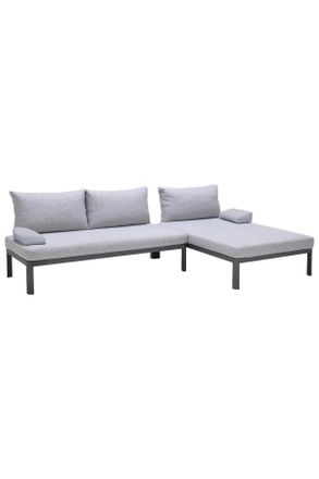 ambia GARDEN Loungesofa, Anthrazit, Hellgrau, Metall, Textil, 3-4-Sitzer, F&uuml;llung: Polyester, 275x140 cm, Loungem&ouml;bel, Outdoorsofas
