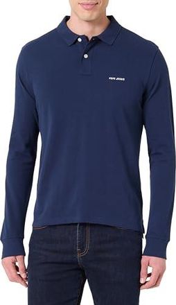 Pepe Jeans London Polo Long Basique pour Homme, Bleu (Marine), M, Bleu (Bleu Marine), M