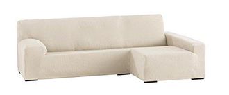 Eysa elastisch sofa überwurf chaise longue rechts, frontalsicht, Polyester-Baumwolle, 00-ecru, 250-310 cm