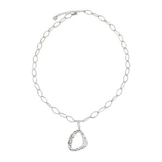 Dansk Copenhagen Ragna Waterproof Silver Stainless Steel Long Minimalistic Necklace - Hammered Finish - Femme - Accessoires - Gris - Taille: ONE Size