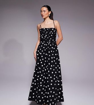 Forever New Robe caraco longue &agrave; pois - Noir