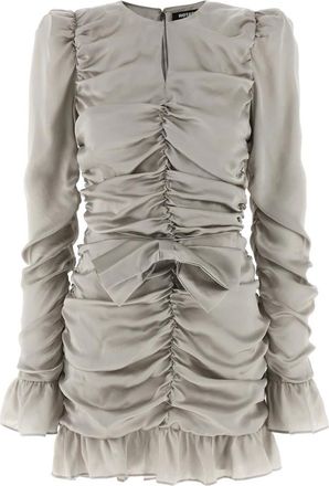 Rotate Rotate Birger Christensen, Femme, Robes, Gris, Taille: 36 FR Ls Mini Bow Dress