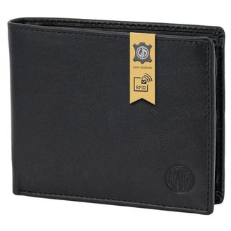 Lindenmann Geldbeutel Herren/Herren Portemonnaie, Rindleder matt, schwarz