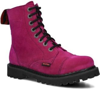 Nagaba Bottes de combat Féminin - Armée Ranger 8H Ultra Léger Chaussures en cuir Grunge - Unisexe, 8 trous - Violet - 39
