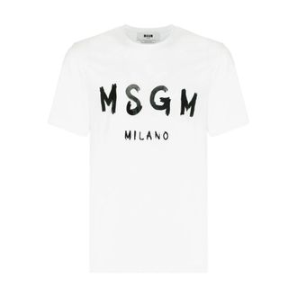 Msgm Milano Graphic T-Shirt - - Tops - Herren - Wei&szlig; - L