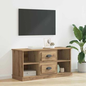 vidaXL vidaXL Meuble TV Ch&ecirc;ne artisanal 99,5 x 35,5 x 48 cm Bois ding&eacute;nierie