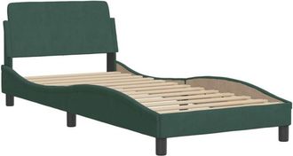 vidaXL Bettgestell Dover Dunkelgrün 90x190 cm Samt Vidaxl