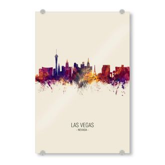 artboxONE Acrylglasbild 30x20 cm Städte/Las Vegas Las Vegas Nevada Skyline Beige - Bild las Vegas las Vegas Nevada