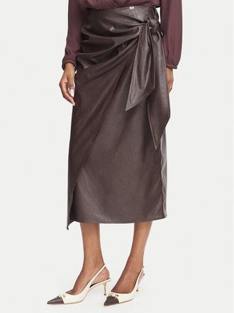 Elisabetta Franchi Rock aus Kunstleder GO-218-66E2-V320 Dunkelbraun Regular Fit