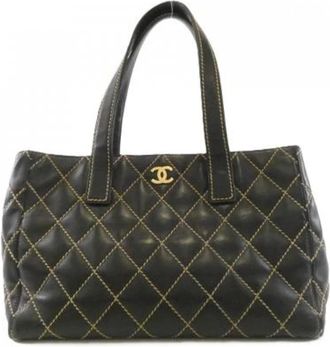 Chanel Pre-owned Sac &agrave; main Wild Stitch en cuir de veau - Femme - Pre-owned - Noir - Taille: ONE Size