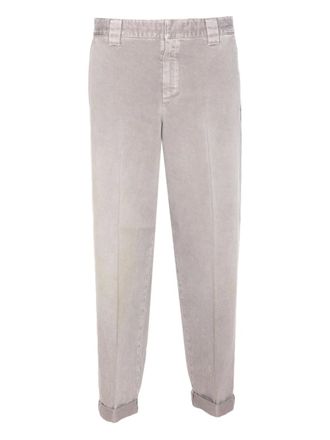 Golden Goose pantalon en coton à revers - Gris