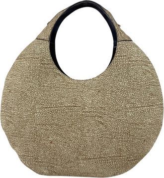 Borbonese Femme, Sacs, Beige, Taille: ONE Size Full Moon Hobo Bag Large