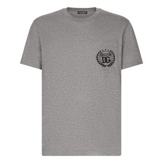 Dolce & Gabbana Italienisches Designer T-Shirt - - Tops - Herren - Grau - XL