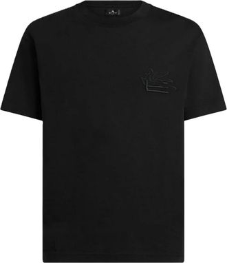 Etro Homme, Tops, Noir, Taille: M T-shirt &agrave; col rond