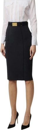 Elisabetta Franchi Femme, Jupes, Noir, Taille: 38 FR Jupe Midi Crayon Ceintur&eacute;e