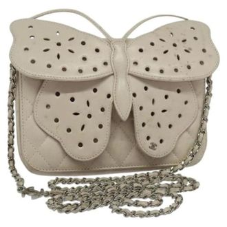 Chanel Pre-owned Cuir sacs-chanel - Femme - Pre-owned - Beige - Taille: ONE Size