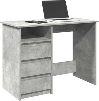 vidaXL Bureau gris b&eacute;ton 102x50x75 cm bois ding&eacute;nierie Vidaxl