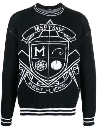 MSFTSrep pull &agrave; logo en maille intarsia - Bleu