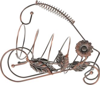 SOLUSTRE Eisernes Weinflaschenregal mit Kreativem Traubenblatt Ornament Dekorativer Flaschenhalter aus Rostfreie Weinaufbewahrung f&uuml;r Zuhause und Bar Bronzefar