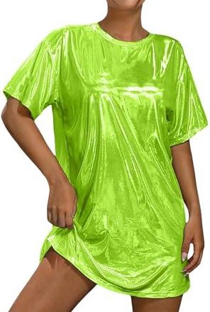 Generic Tee Shirt Femme Sport Loisirs Chic T-Shirts Haut &Agrave; Manches Courtes Ete Loose Basic Tee-Shirt Grande Taille Confortable Col en Rond Top Blouse Manche C