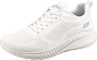 Skechers Femme Bobs Squad Chaos Face Off Basket, Tricot Technique Blanc, 39.5 EU