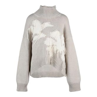 Dondup Femme, Pulls, Beige, Taille: 40 FR Pull &agrave; col roul&eacute; Lupetto