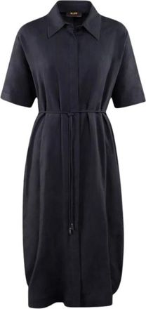 Moorer Femme, Robes, Bleu, Taille: 34 FR Robe Chemise en Lin