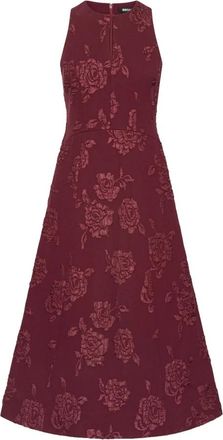 Rotate &Auml;rmelloses Jacquard-Midikleid - - Dresses - Damen - Rot - M