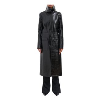 Courr&egrave;ges Heritage Vinyl Trenchcoat - - Coats - Damen - Schwarzk - S