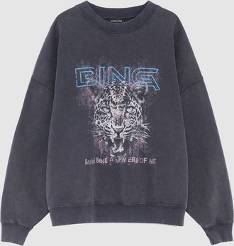 Anine Bing Sweatshirt Miles Leo Muse Washed Black