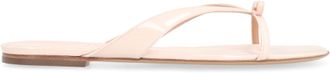 Ferragamo Womens Leather Flip-Flops Mini Bow Pink Kidskin Sandal