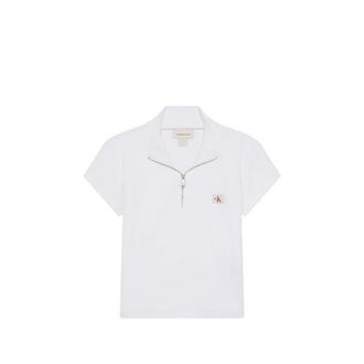Calvin Klein T-shirt court c&ocirc;tel&eacute; &agrave; zip en coton m&eacute;lang&eacute;
