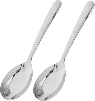 Cabilock Edelstahll&ouml;ffel Satz Flacher Boden Kinderbesteck Haushalt Servierl&ouml;ffel Langlebig Bpa Frei Komfortabler Griff