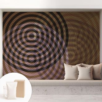 Tulup Carta Da Parati In Vlies - Fotomurale - Decorazione Paretie - Per Camera Da Letto - Per Soggiorno - Con Colla Gratuita Cerchi Ipnotici 208x146 Cm