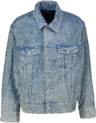 HUGO BOSS Herren Jeansjacke aus Baumwoll-Bouclé KIRKBY