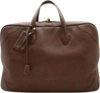 Herm&egrave;s unisex, Pre-owned, Brun, Taille: ONE Size Pre-owned Victoria50 Taurillon Clemence Boston Bag