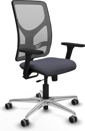 Piqueras y Crespo B&uuml;rostuhl, grau, mit 3D-Armlehnen, h&ouml;henverstellbare Lendenwirbelst&uuml;tze, ausgestattet mit Syncro/Traslack und Schneideschaum, mit Rollen 65 mm, Parket