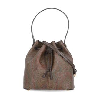 Etro Braune Bucket Bag aus Baumwolle und Leder - - Bags - Damen - Braun - ONE SIZE