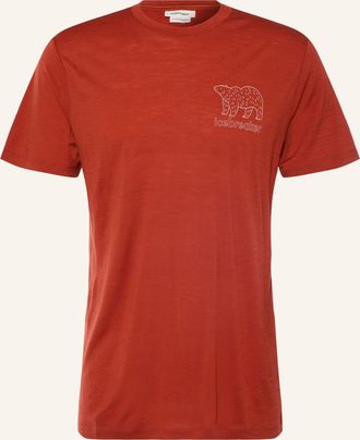 Icebreaker Funktionsshirt 150 Tech Lite Forest Footsteps Aus Merinowolle rot