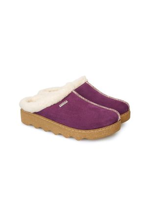 Rohde Huggys No65 Clogs Damen Hausschuhe Pantolette Leder gef&uuml;ttert 6125 lila, Schuhgr&ouml;&szlig;e:37 EU