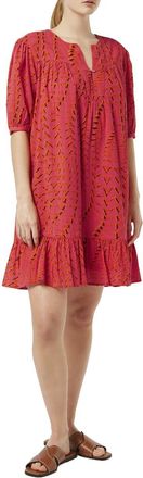 Scotch & Soda Womens Printed Crinkle mini Casual Dress, House of Mirrors Pink, 40