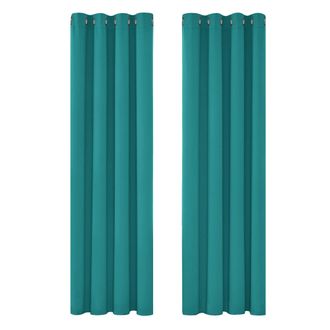 Deconovo Vorhang Blickdicht Verdunkelungsvorhang K&auml;lteschutzvorhang Blickdicht, 229x117cm(H&ouml;hexBreite), T&uuml;rkis, 2er Set