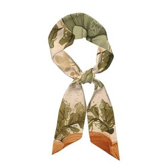 Generic &Eacute;charpe color&eacute;e avec noeud en forme de citrouille pour femme - &Eacute;charpe pour sac &agrave; main - Automne - Feuilles d&eacute;rable - Bandeau en satin de soie pour le
