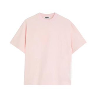 Jil Sander Logo Print Crew Neck T-Shirt - - Tops - Damen - Rosa - S