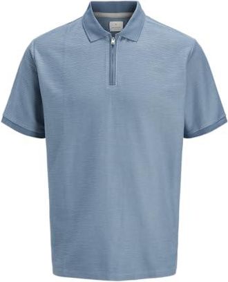 Jack & Jones Jprccronnie SS Zip Polo Noos, Ashley Blue., L