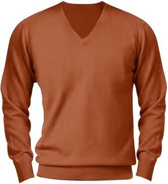 Generic Sweat-shirts pour homme Pull &agrave; col en V Sweat &agrave; capuche Hiver Hommes Manches longues Coupe ample Haut de base pour homme Automne et hiver Solide D&eacute;con