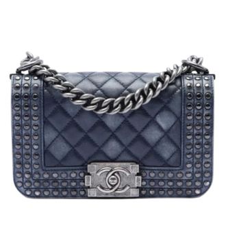 Chanel Sac bandouli&egrave;re Boy Flap doccasion - Femme - Pre-owned - Bleu - Taille: ONE Size