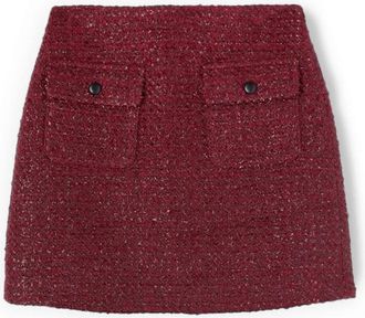 Motivi Femme, Jupes, Rouge, Taille: 46 FR Mini-jupe Boucl&eacute; avec Poches