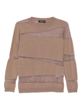 Fabiana Filippi Pullover mit Lochstrickmuster - Braun